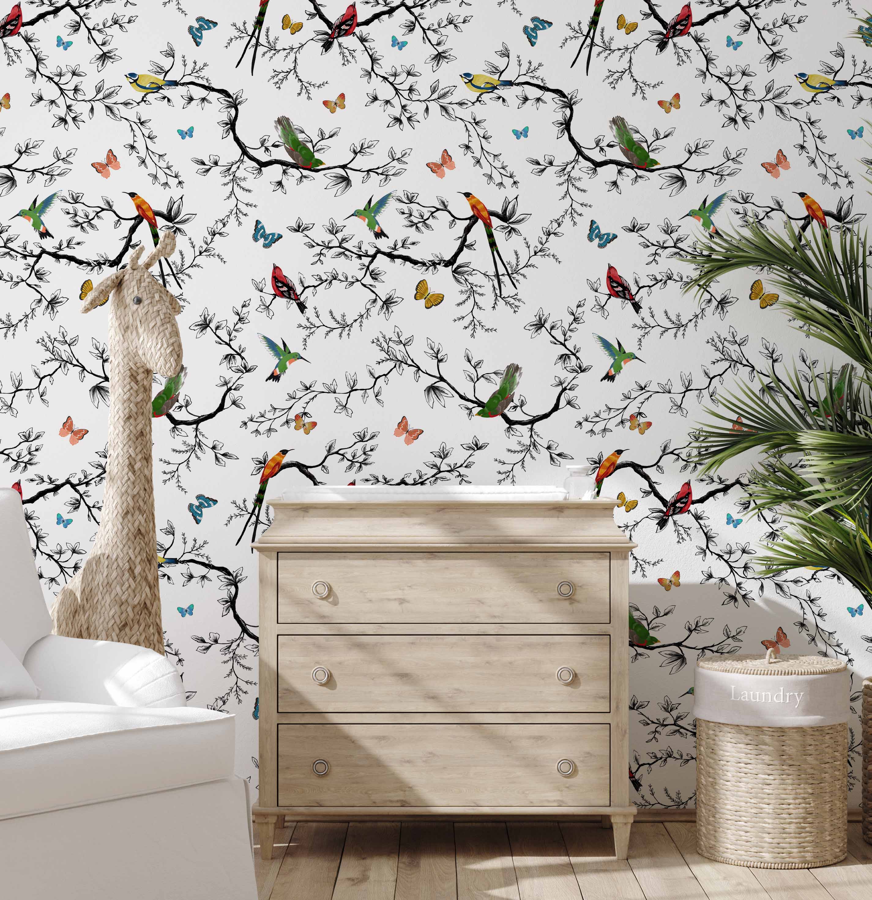 Wings flapping wallpaper - 8 sheets - 59.2 sq ft